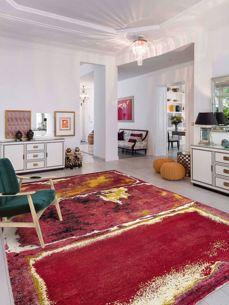 Waterlily No. 15 BloodMoon on Red - RUG STAR